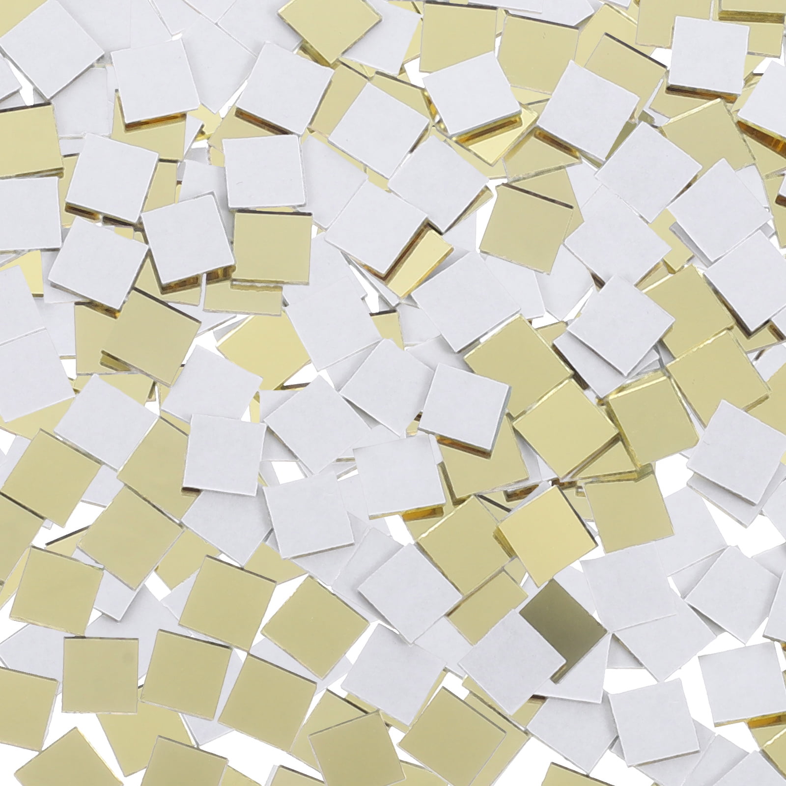 300 Pcs Mini Mirror Tile Mosaic Patch 1.00X1.00X0.10CM Golden - Walmart.com