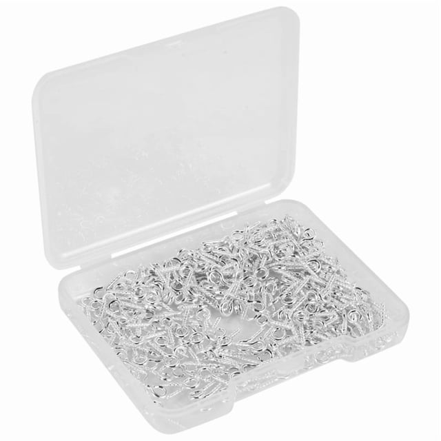 300 Pcs Multipurpose Eye Bolts Hook Screw Eye Nails Pin Bail for DIY ...