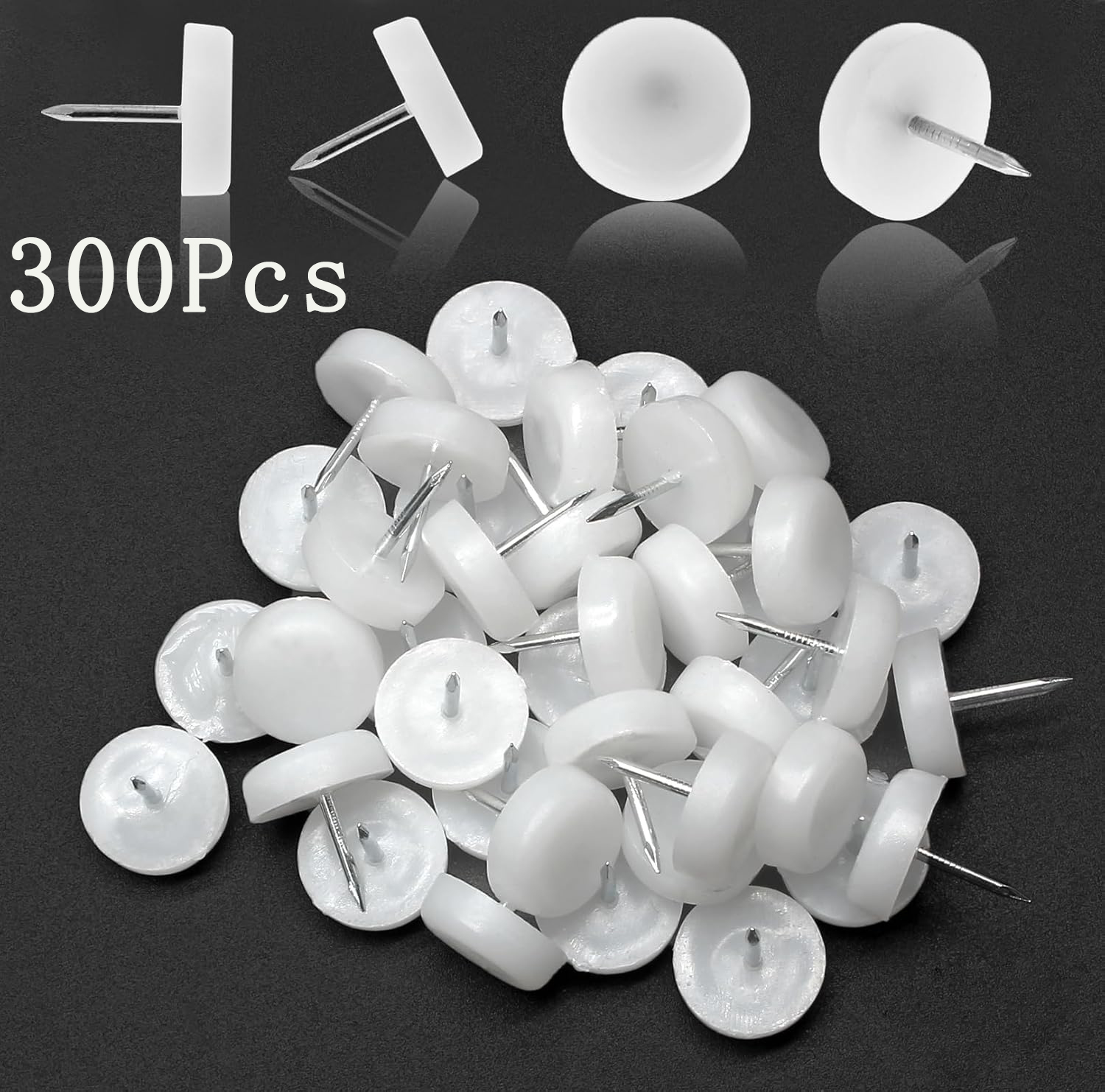 300 Pcs Nail on Furniture Glides Sliders for Wooden Furniture Tutuviw ...