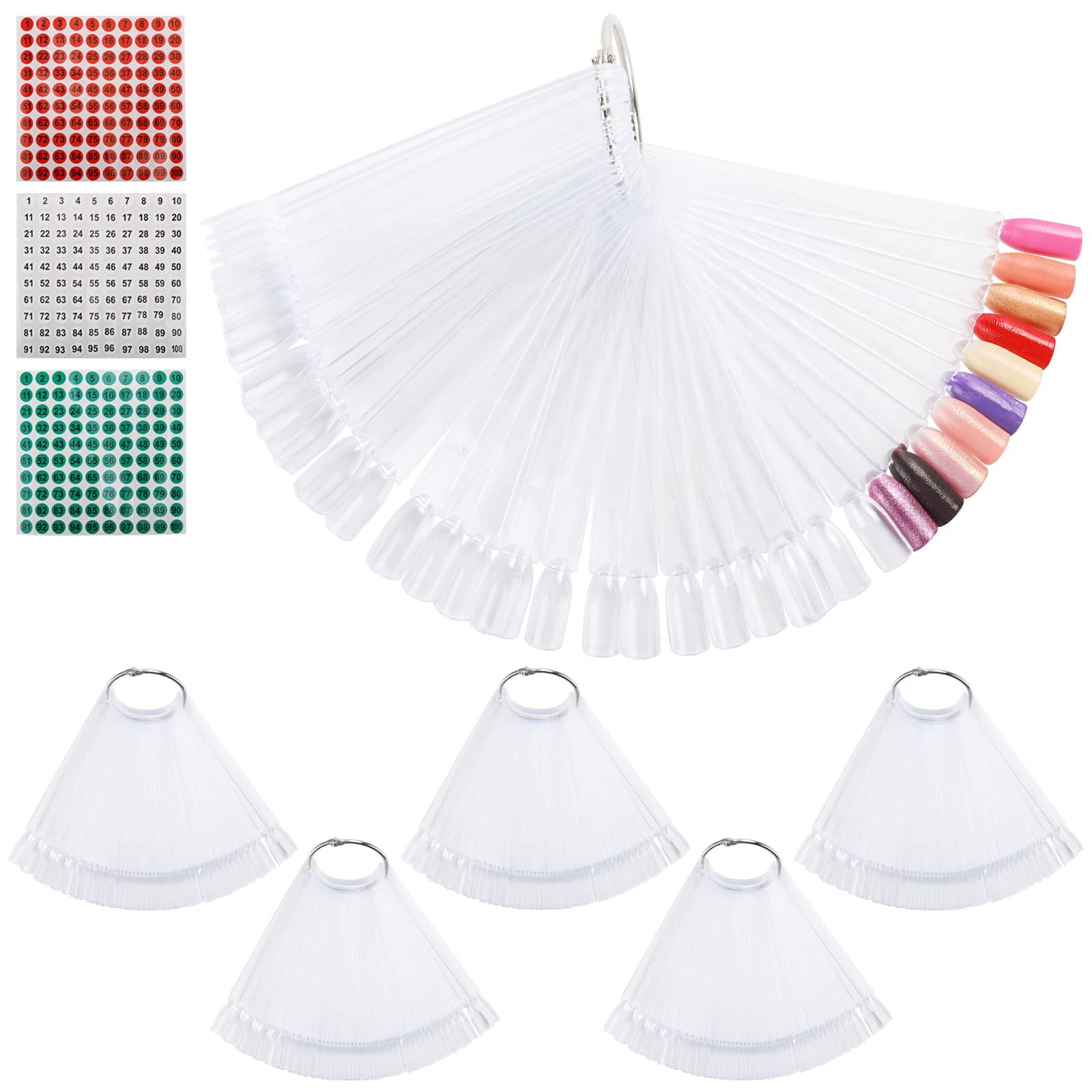 300 Pcs Nail Swatch HMF23 Sticks with Number Stickers for Color Display ...