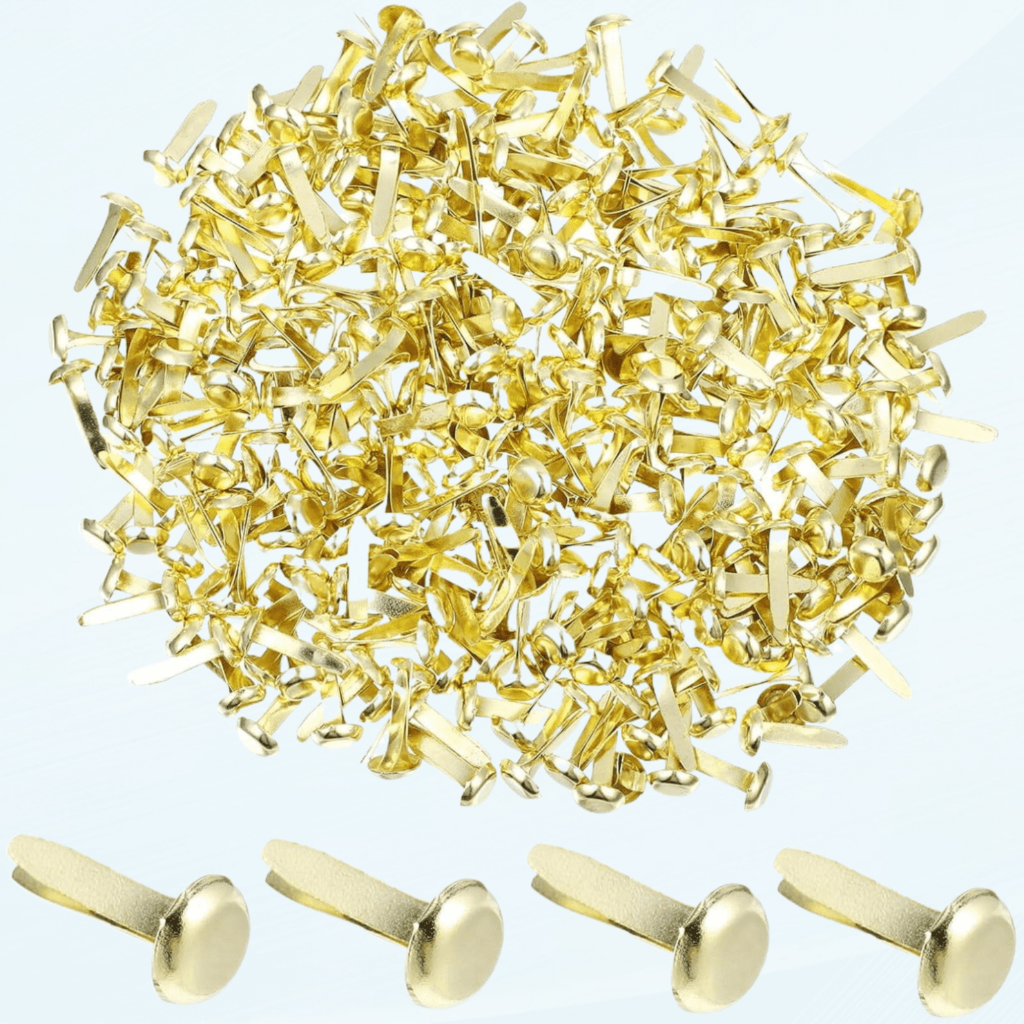 300 Pcs Paper Buckle Opening Pin Gold Bra Gold Brooch Mini Tools Brass Fasteners for Kids Craft ...