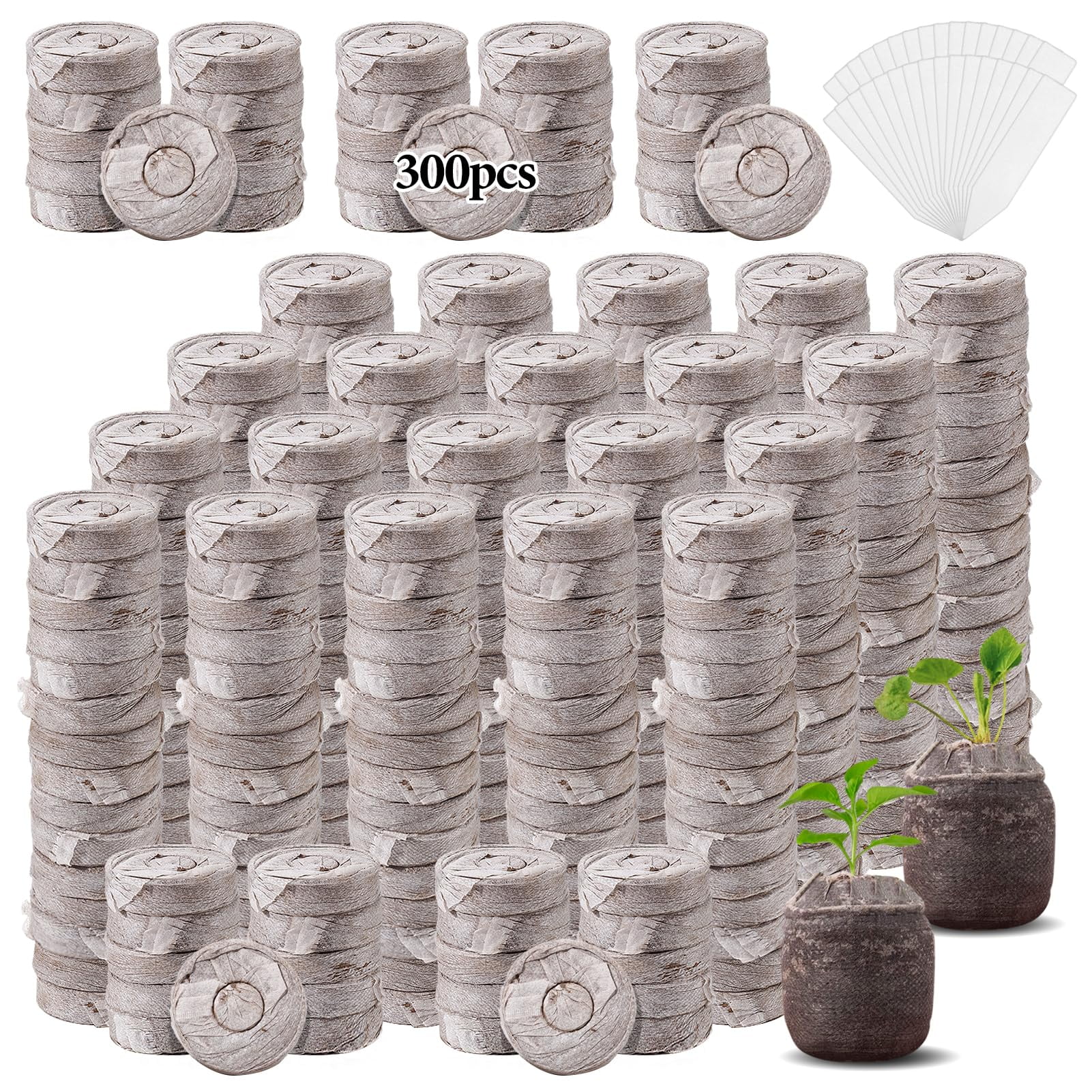 300 Pcs Peat TWE5 Pellets for Seedling - 30mm Seeds Starting Plugs ...