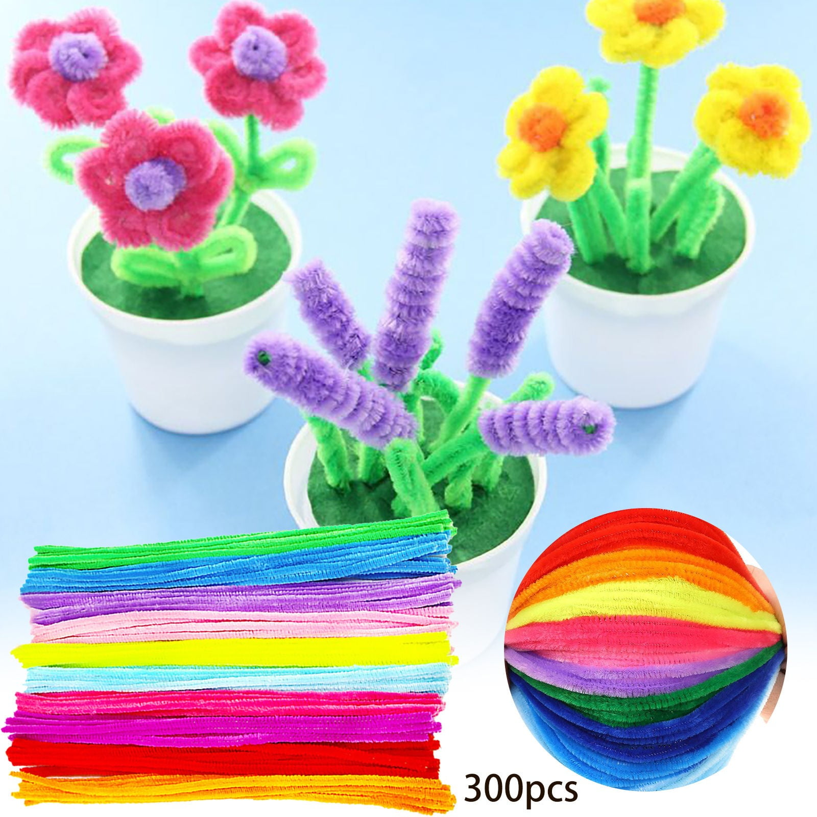 300 Pcs Pipe Cleaners Craft For Kids DIY Art Craft Decorations Kids ...
