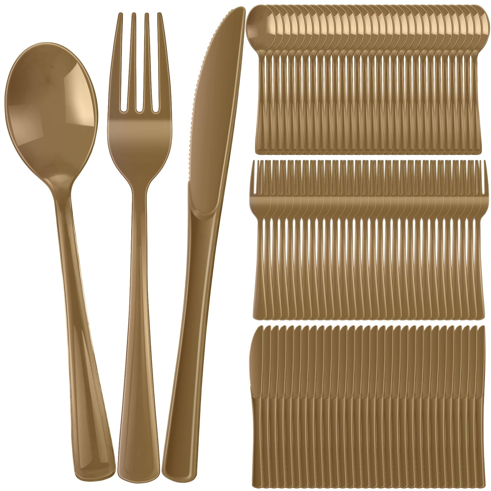 300 Pcs Plastic Silverware Heavy Duty Cutlery Set Plastic Utensils Set ...