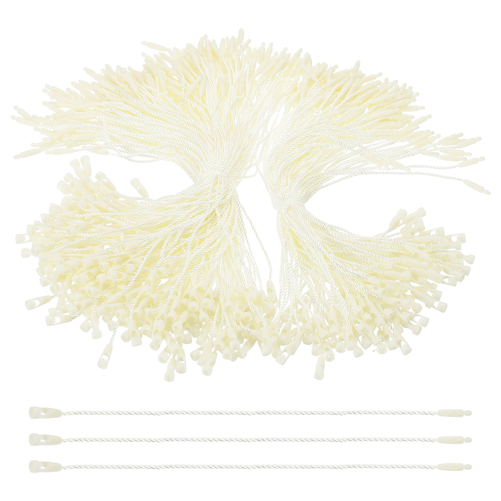 300 Pcs Polyester Hang Tag String, 6 Inch Beige Snap Lock Pins Loop ...