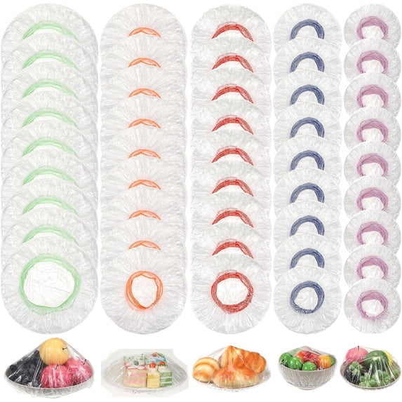 300 Pcs Reusable Plastic Bowl Covers, 5 Size Reusable Elastic Food ...