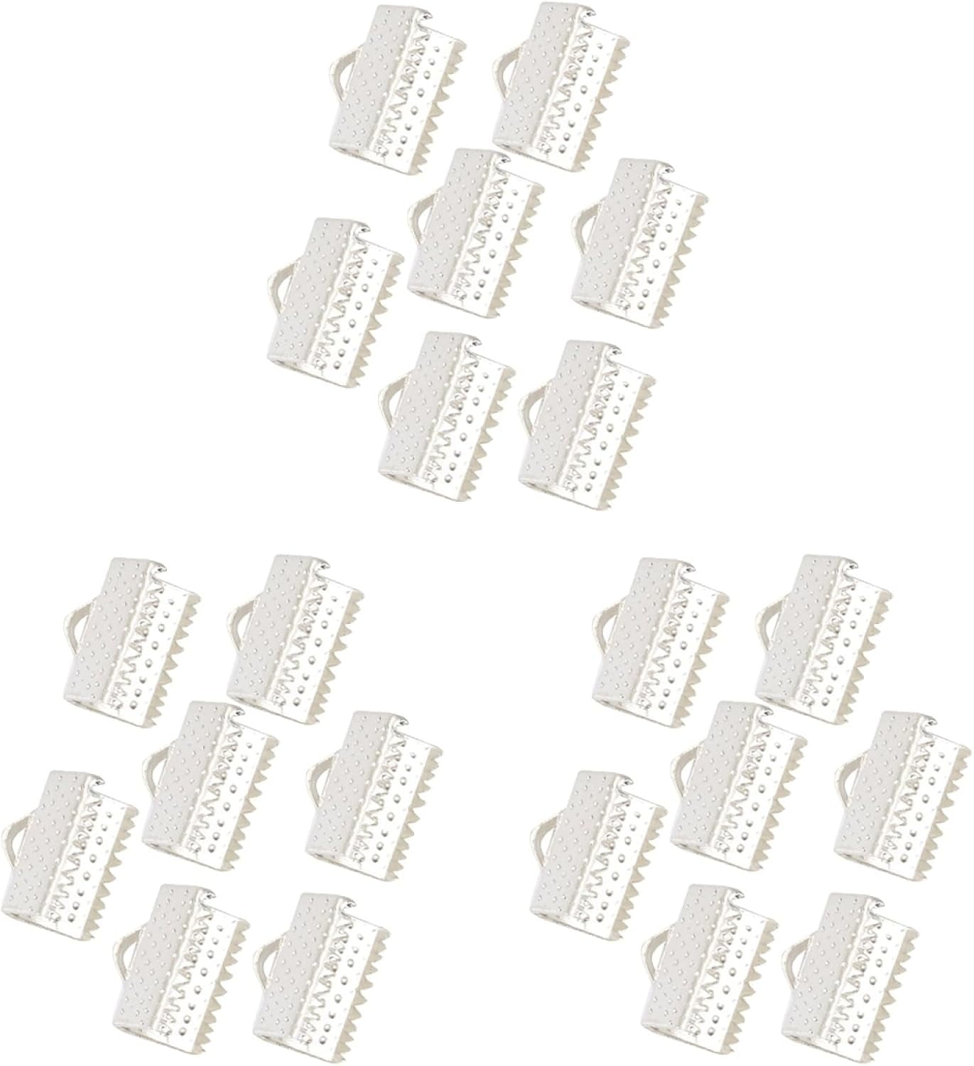 300 Pcs Ribbon End Crimp Clamps Iron Ribbon Ends Beads Clasps Hook Tips ...