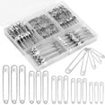 300 Pcs Safety Pins Bulk, 5 Sizes Silver Small and Large Safety Pins ...