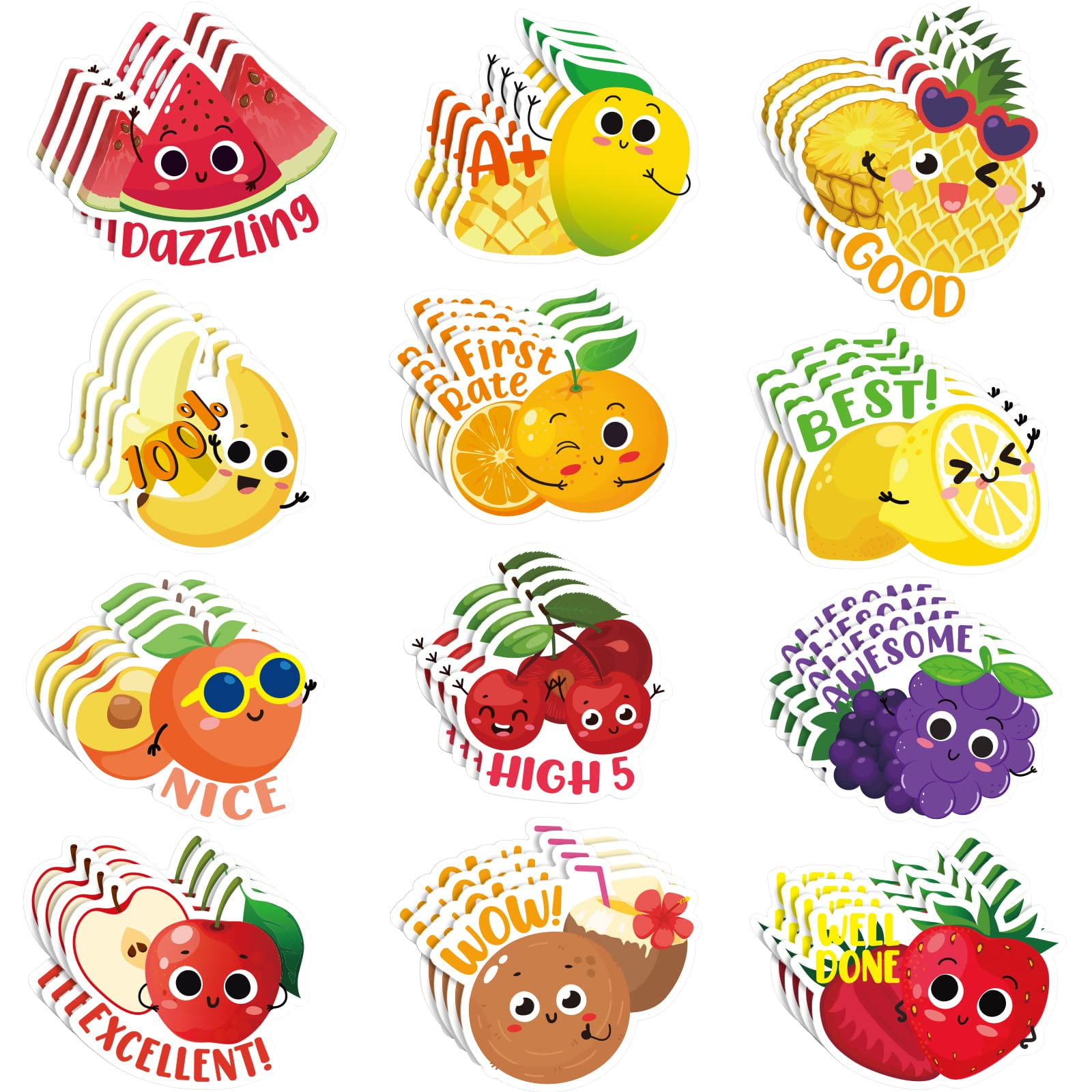 300 Pcs Scratch and Sniff Sticker for Kids Smelly Scented Motivational ...