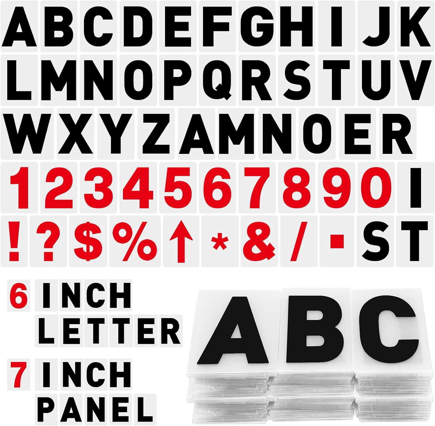 300 Pcs Sign Letter Printed on Marquee Flexible Outdoor Black Portable ...