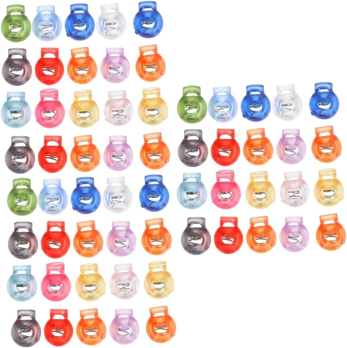 300 Pcs Spring Cord Buckle Round Laces Anti- Cord Locks Spring Button ...