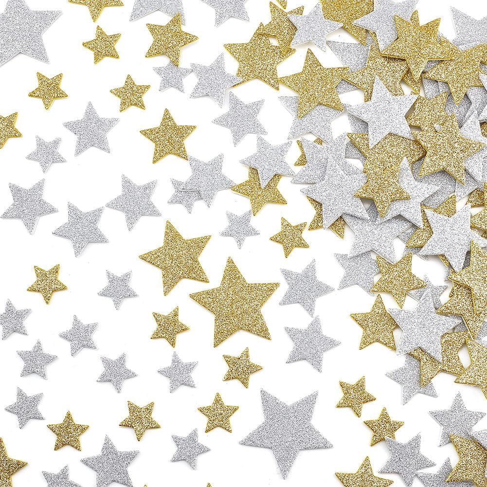 300 Pcs Star Foam Stickers EVA Self-Adhesive Stickers Gold Silver Tone ...