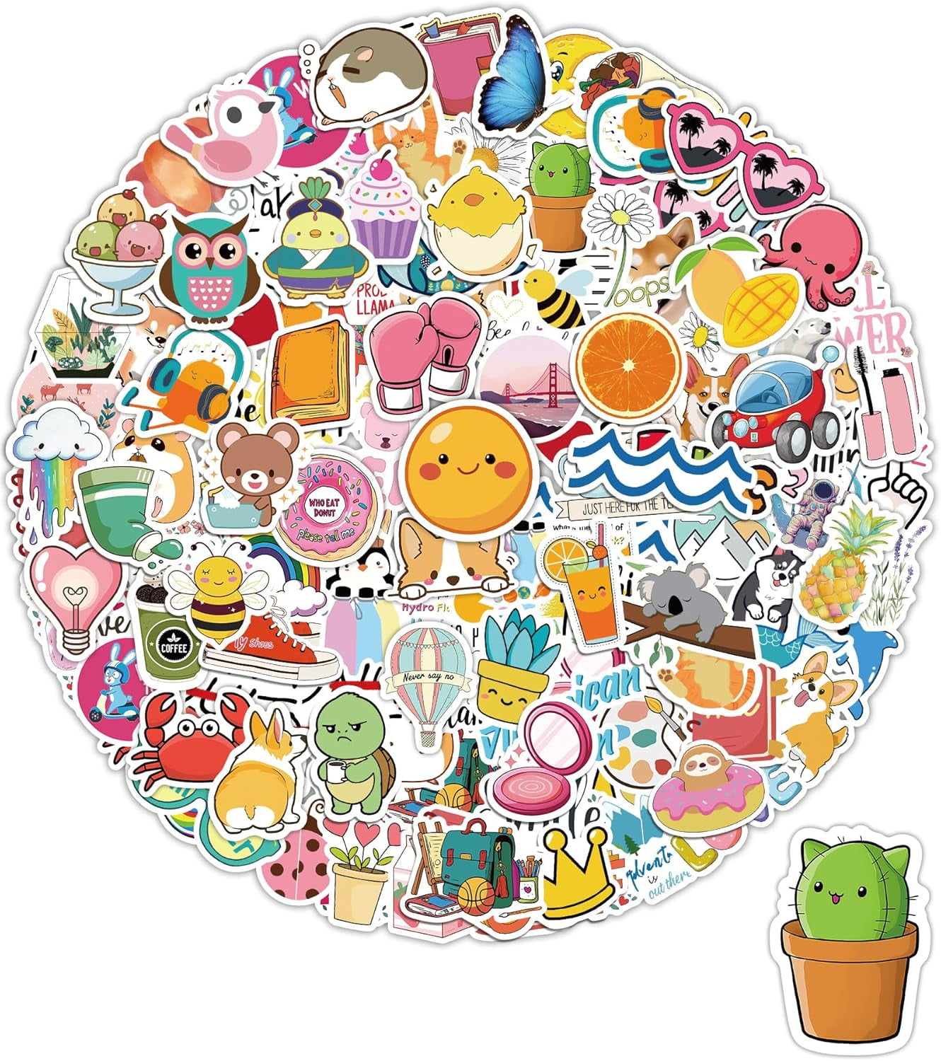 300 Pcs Stickers for Kids, Cute Water Bottle Vinyl Waterproof Laptop ...