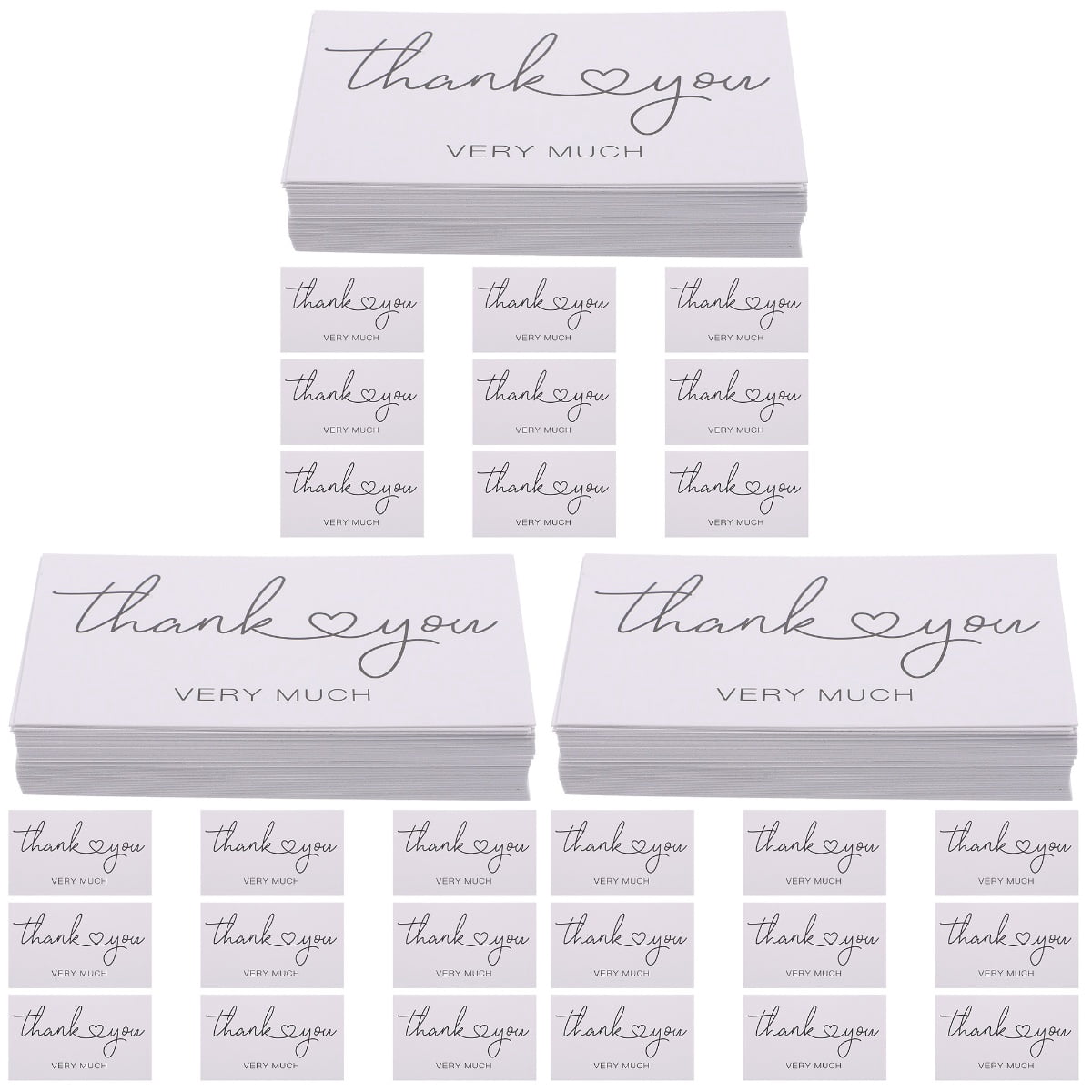 300 Pcs Thank You Cards Decorative Thank You Cards Small Business Paper ...