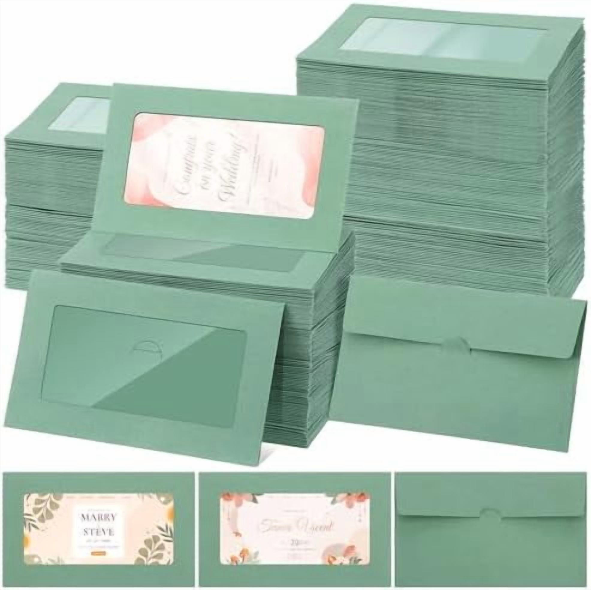 300 Pcs Window Gift Card Envelopes 3.94 x 2.3 Inch Gift Card Sleeves ...