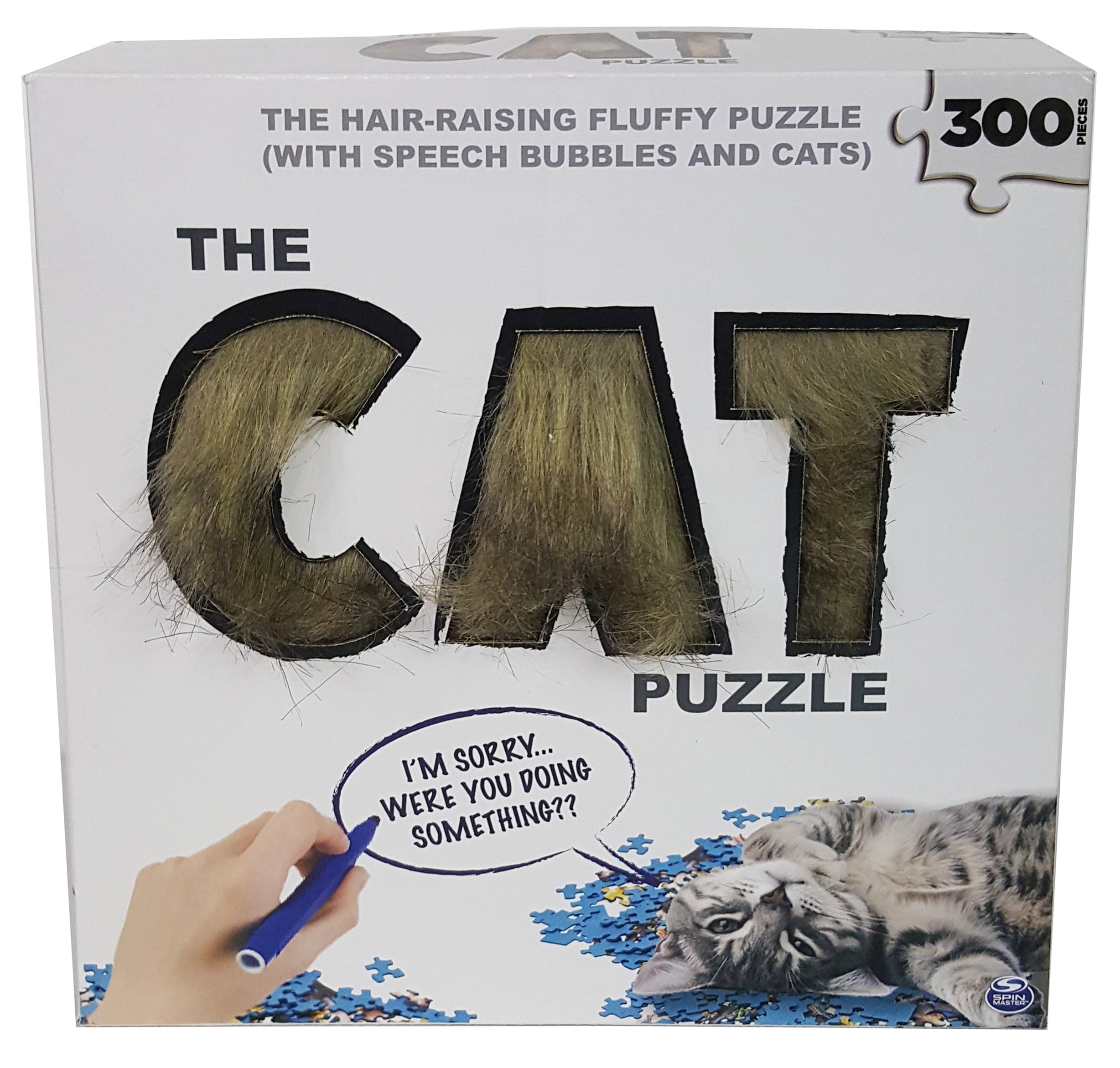 300-Piece Cat Puzzle with Faux Fur and Dry-Erase Speech Bubbles ...
