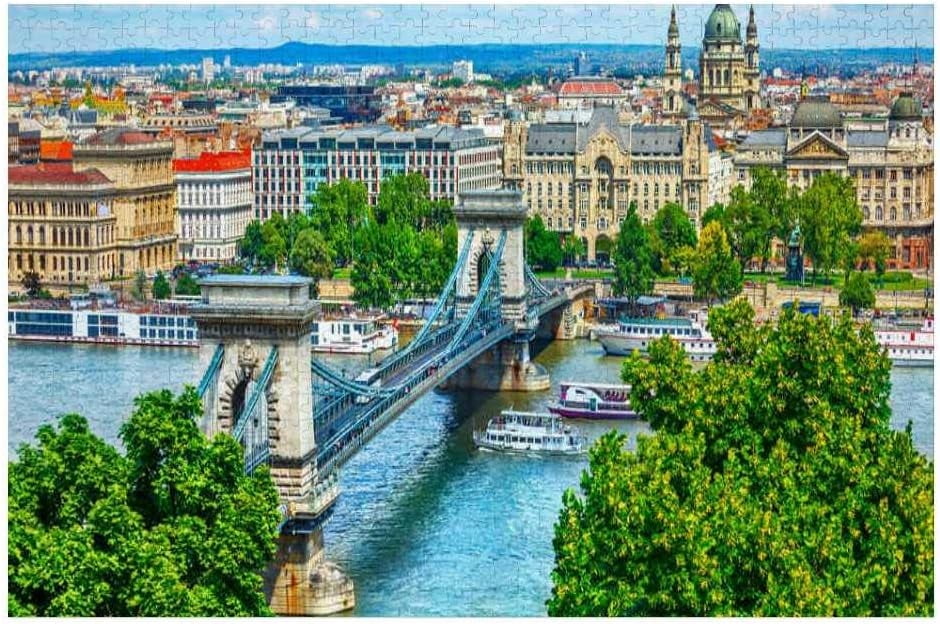 300 Piece Fun Wooden Puzzle,Chain Bridge On Danube River Jigsaw Puzzles ...
