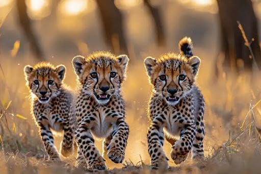 300 Piece Jigsaw Puzzle for Adults Baby Cheetahs African Jungle Animals ...