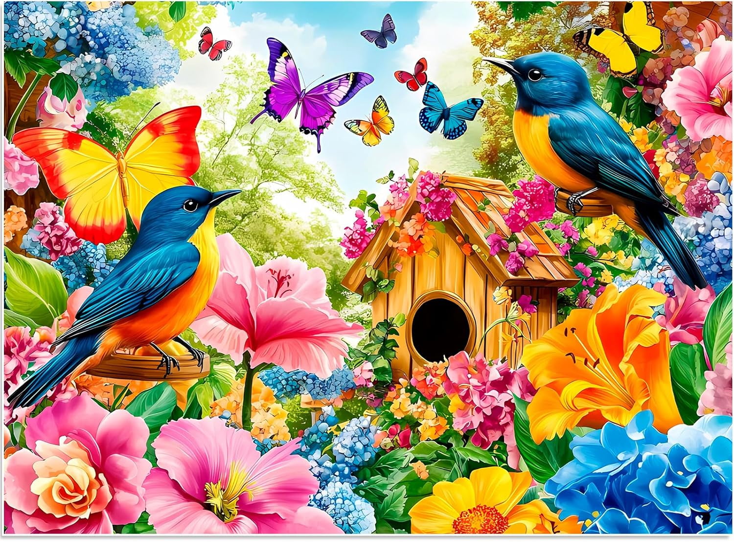 300 Piece Jigsaw Puzzle for Adults, Birds Flower Puzzles 300 Pieces for ...