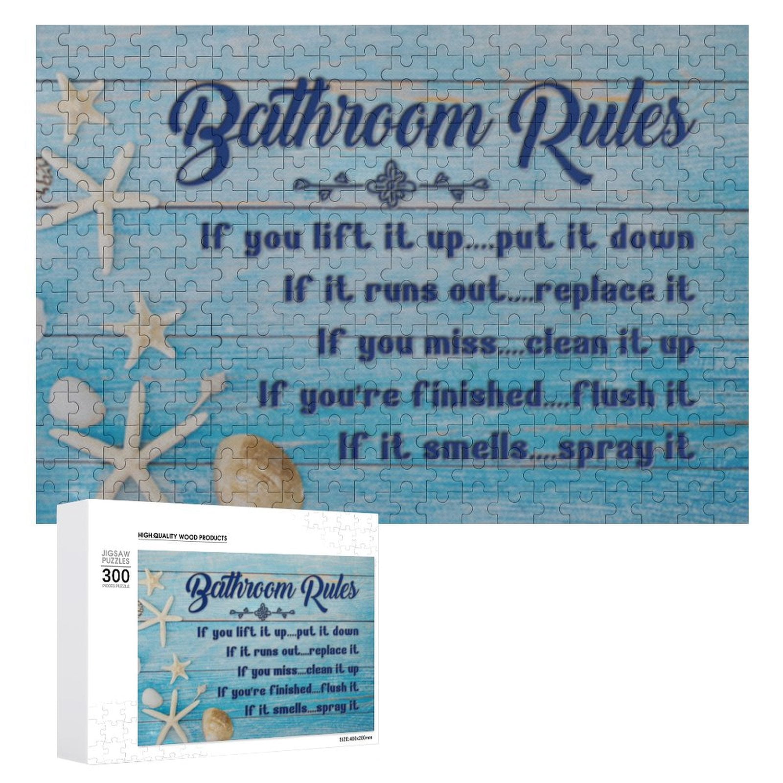 300 Piece Jigsaw Puzzle for Adults and Families - Bathroom Rules If You ...