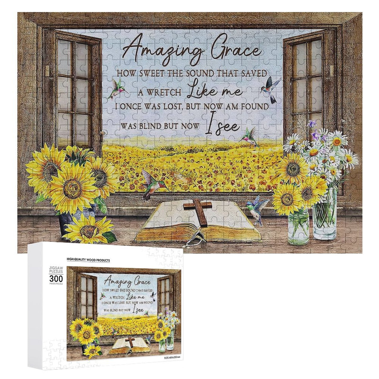 300 Piece Jigsaw Puzzle for Adults - Sunflower Farmhouse Floral Amazing ...