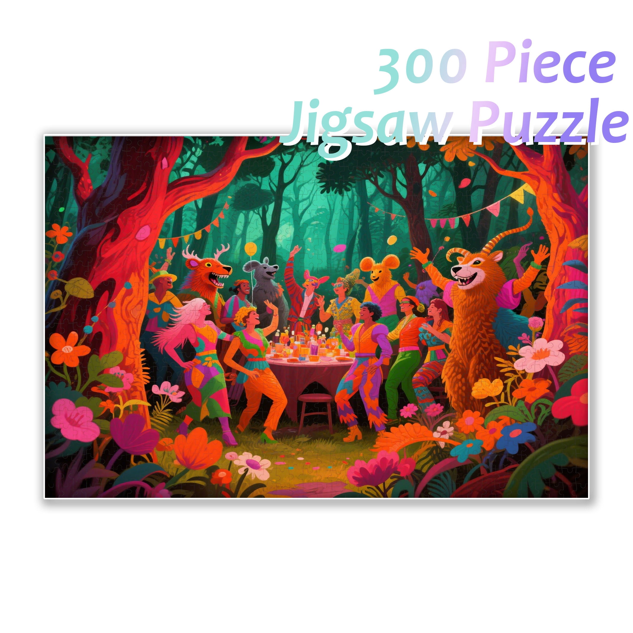 300 Piece Jigsaw Puzzle - Animal party Adult Challenge Jigsaw Game Game ...