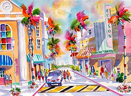 300 Piece Jigsaw Puzzle Edison Theater Beach Tropical Palm Tree Back To ...