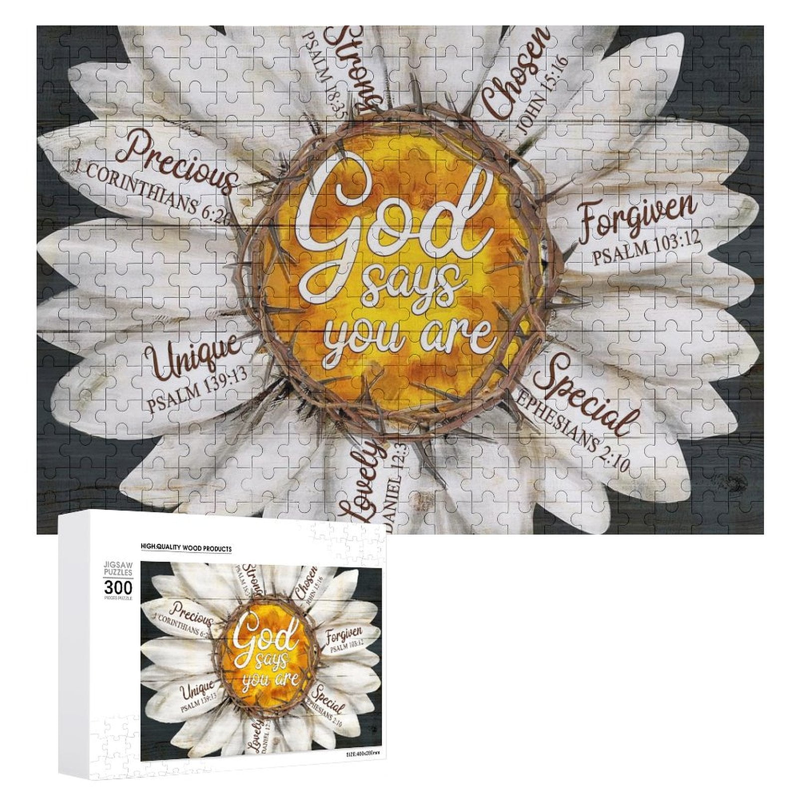 300 Piece Jigsaw Puzzles for Adults and Kids - God Says You Are, Daisy ...