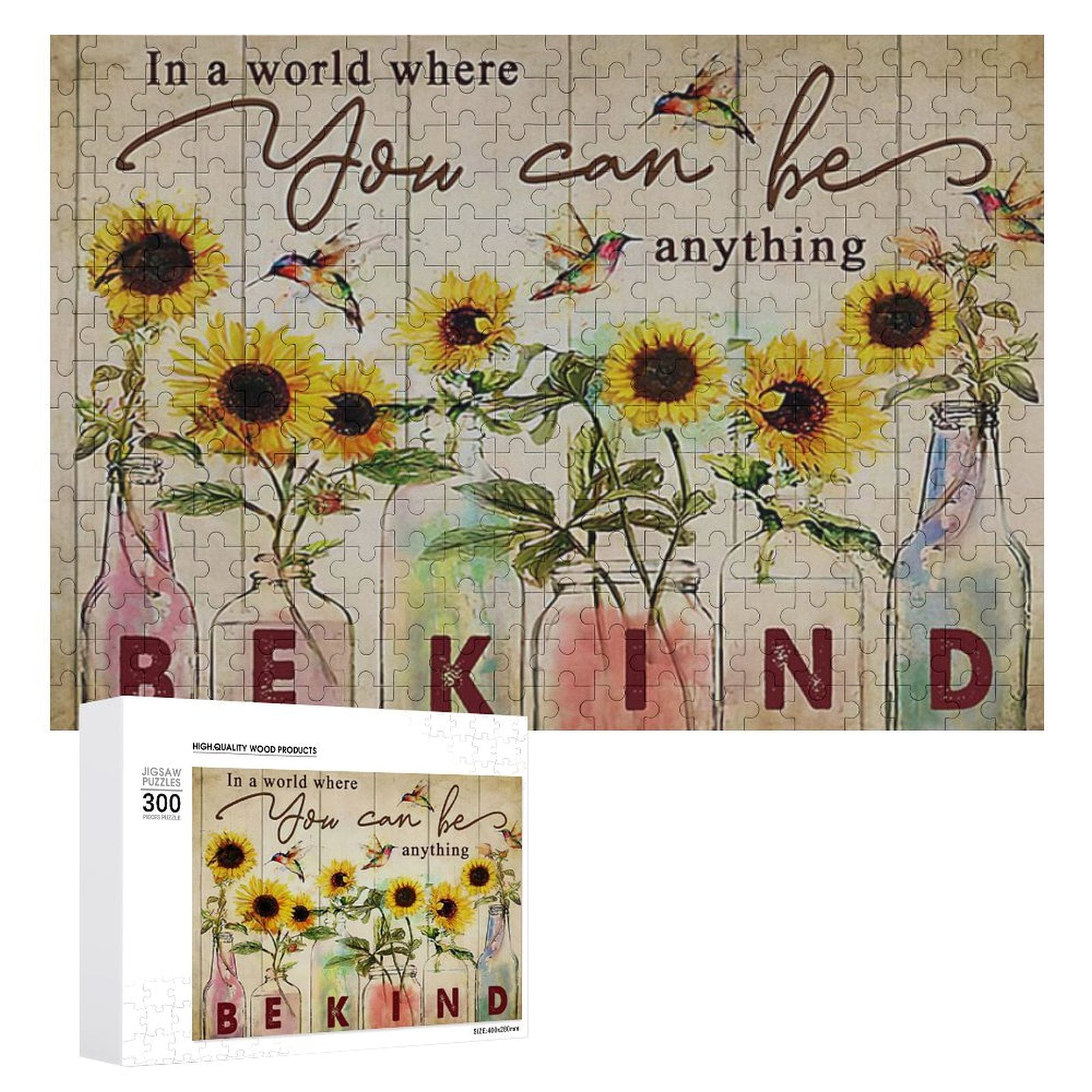 300 Piece Jigsaw Puzzles for Adults and Kids-Sunflower In A World You ...