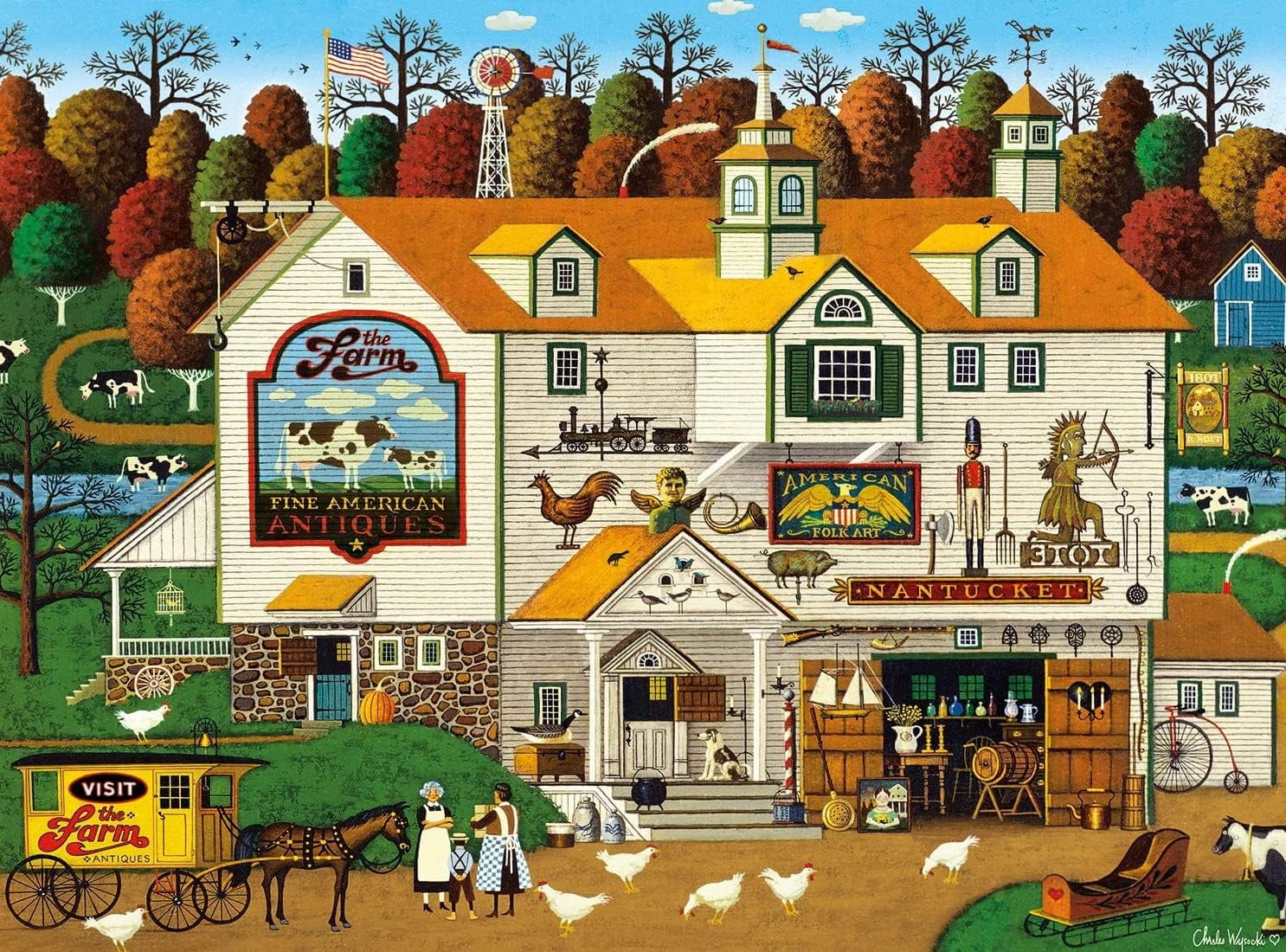 300 Piece Jigsaw Puzzles - Charles-Wysocki - The Farm - Adult Puzzles ...