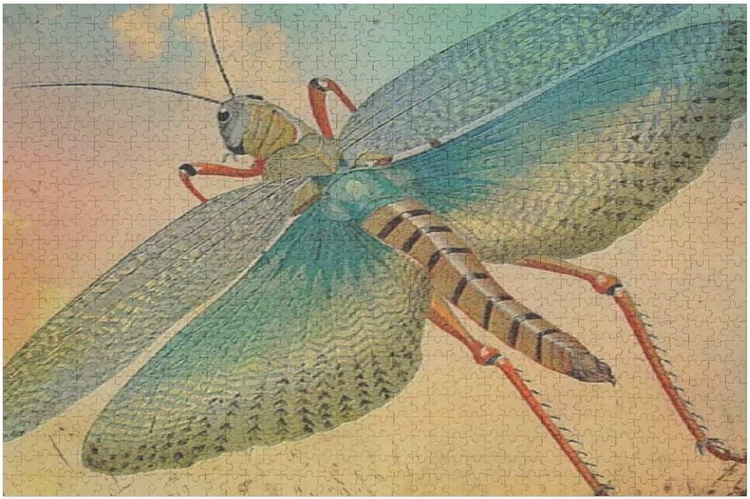 300 Piece Jigsaw Puzzles Grasshopper Bug Insect 1850S Vintage Jigsaw ...