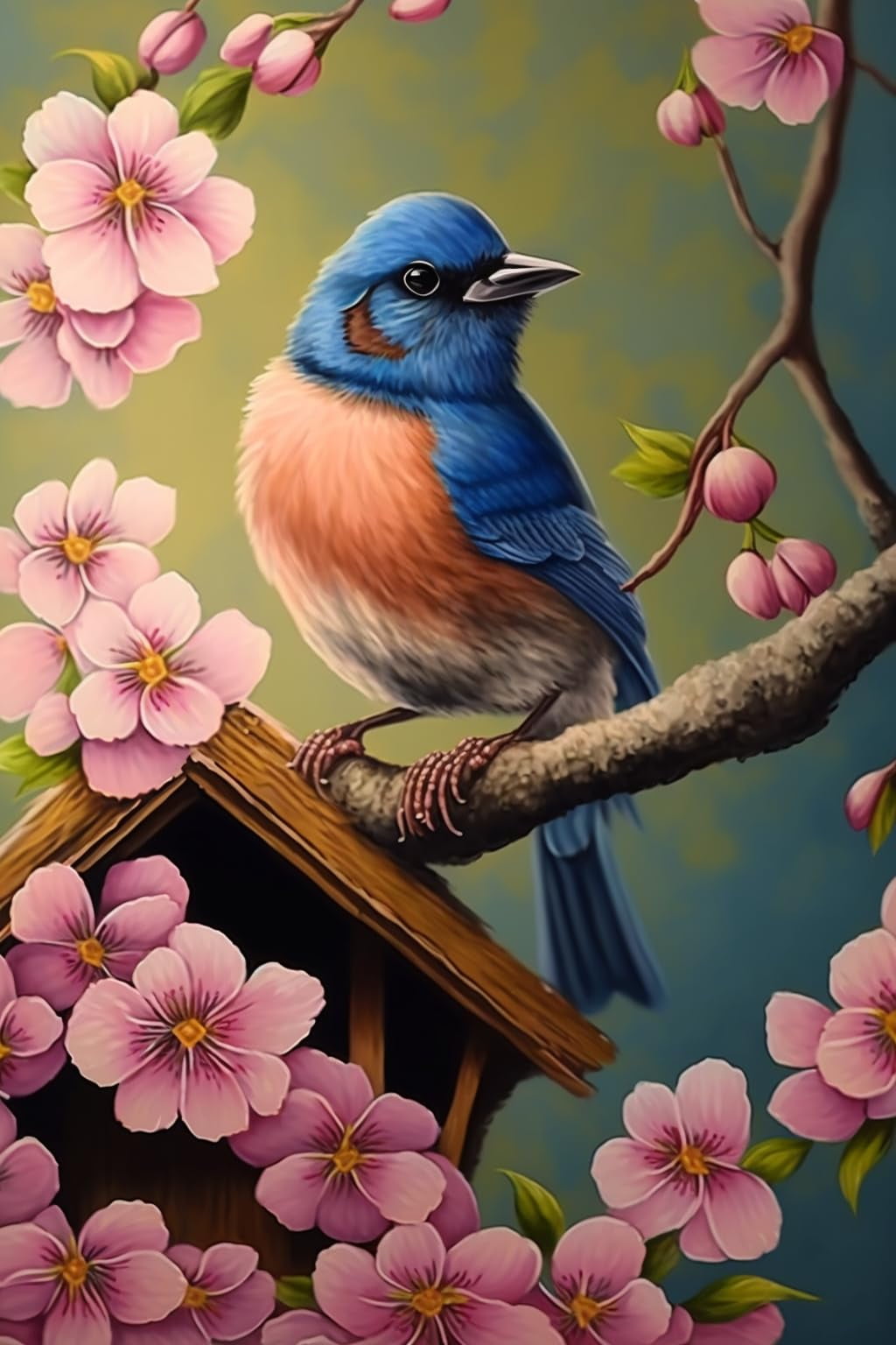 300 Piece Puzzles for Adults & Kids,Wooden Puzzles,Birdhouse Blue Bird ...