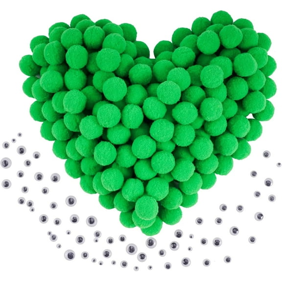 350Pcs 0.8 Inch 1 Inch Assorted Pompoms Balls with 100Pcs Wiggle Eyes ...