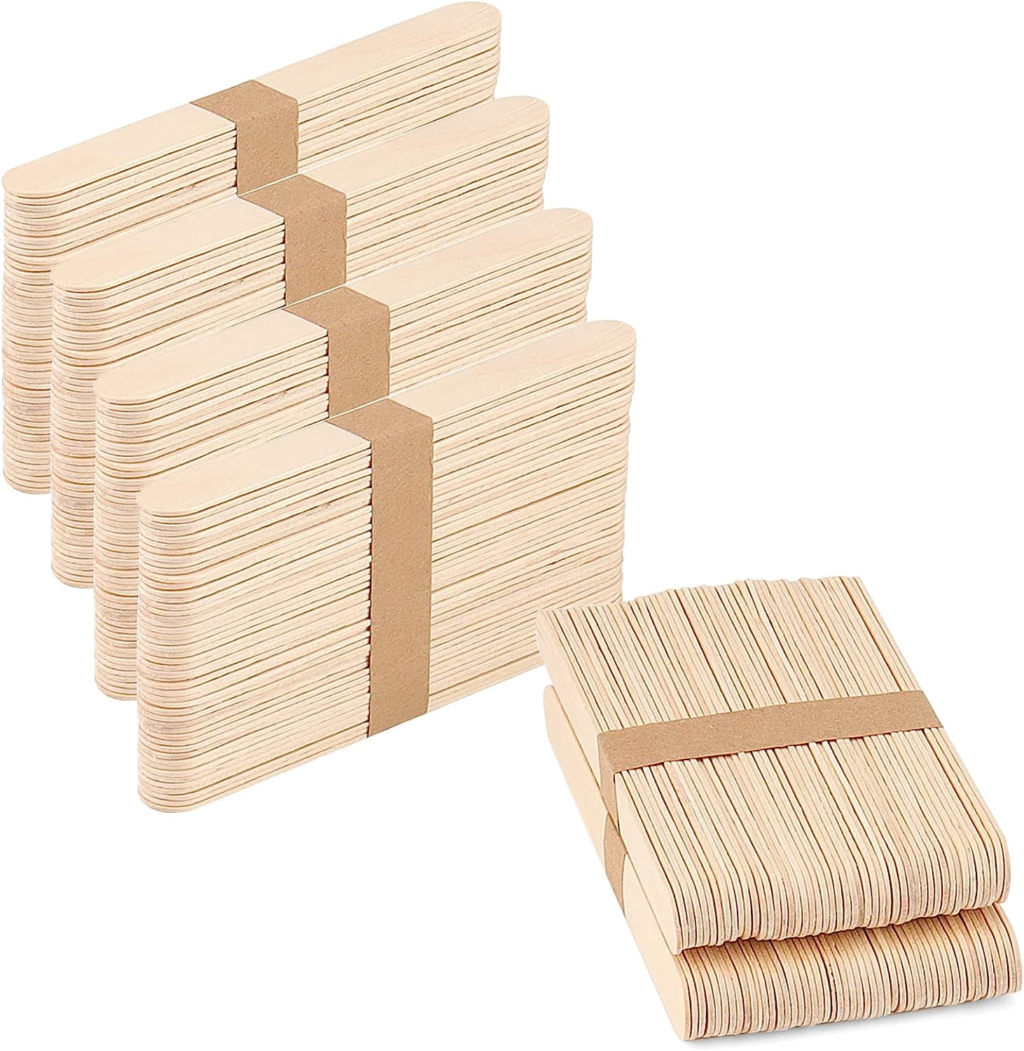 300 Pieces 6 Inch Wooden Popsicle Sticks, Large Jumbo Wood Craft Sticks ...