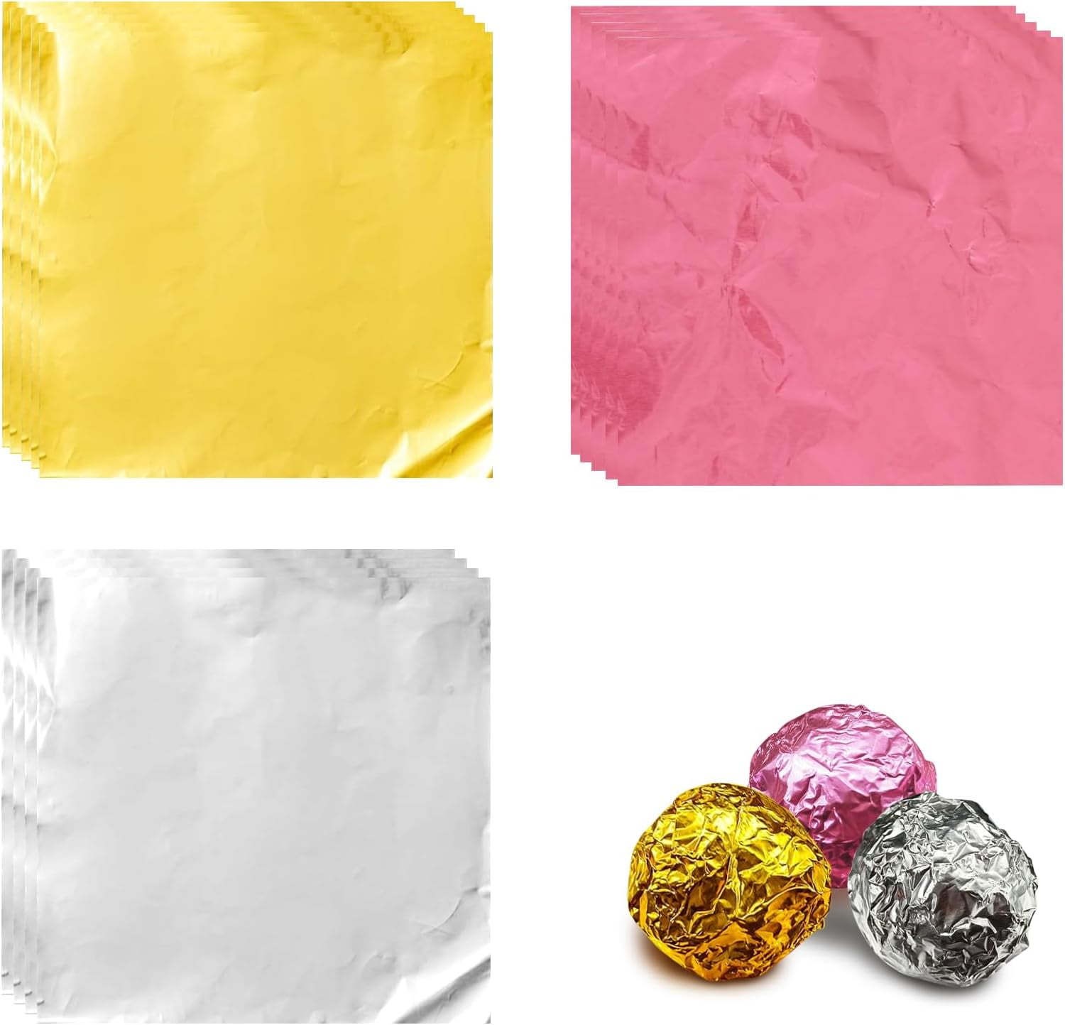 300 Pieces 7.8” Square Foil Candy Wrappers, Chocolate Foil Wrappers for ...