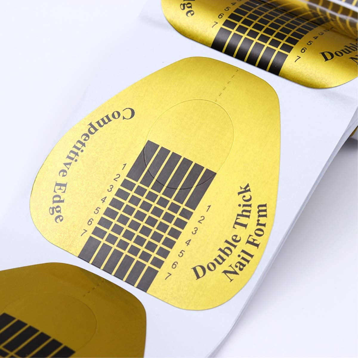 300 Pieces Acrylic Nail Form Sticker Nail Sculpting Forms Golden ...