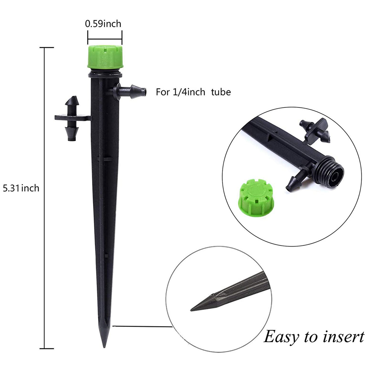 300 Pieces Adjustable Irrigation Drippers with Barbed Connector for 4/7 ...