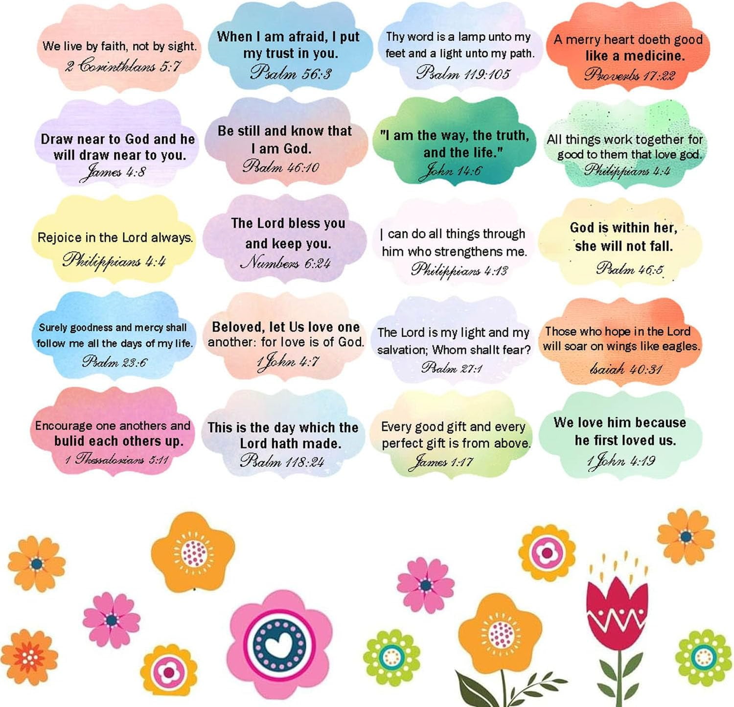 300 Pieces Bible Verse Stickers Scripture Inspirational Stickers ...