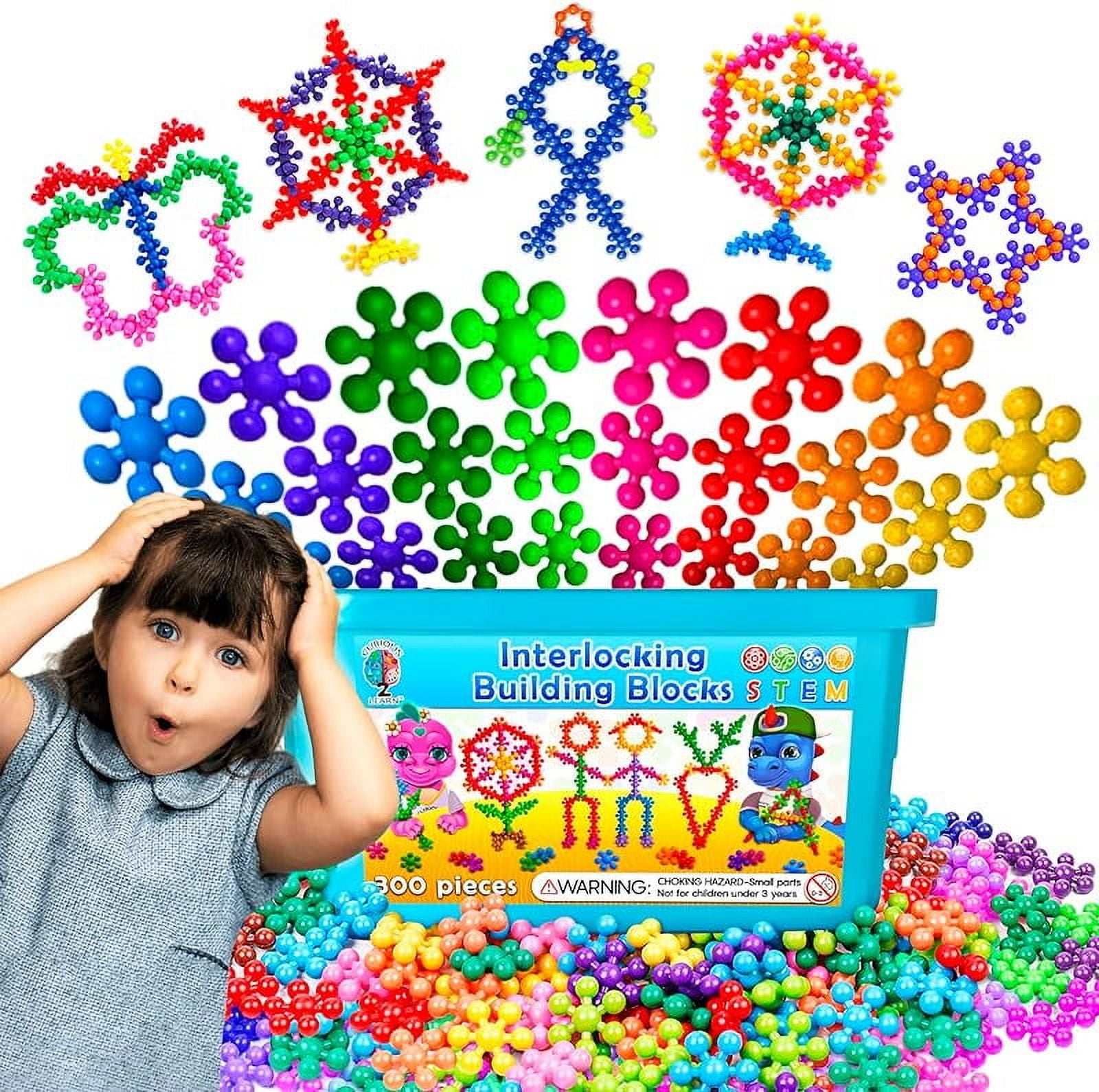 300 Pieces Building Blocks- Kids STEM Educational Building Toys- Discs ...