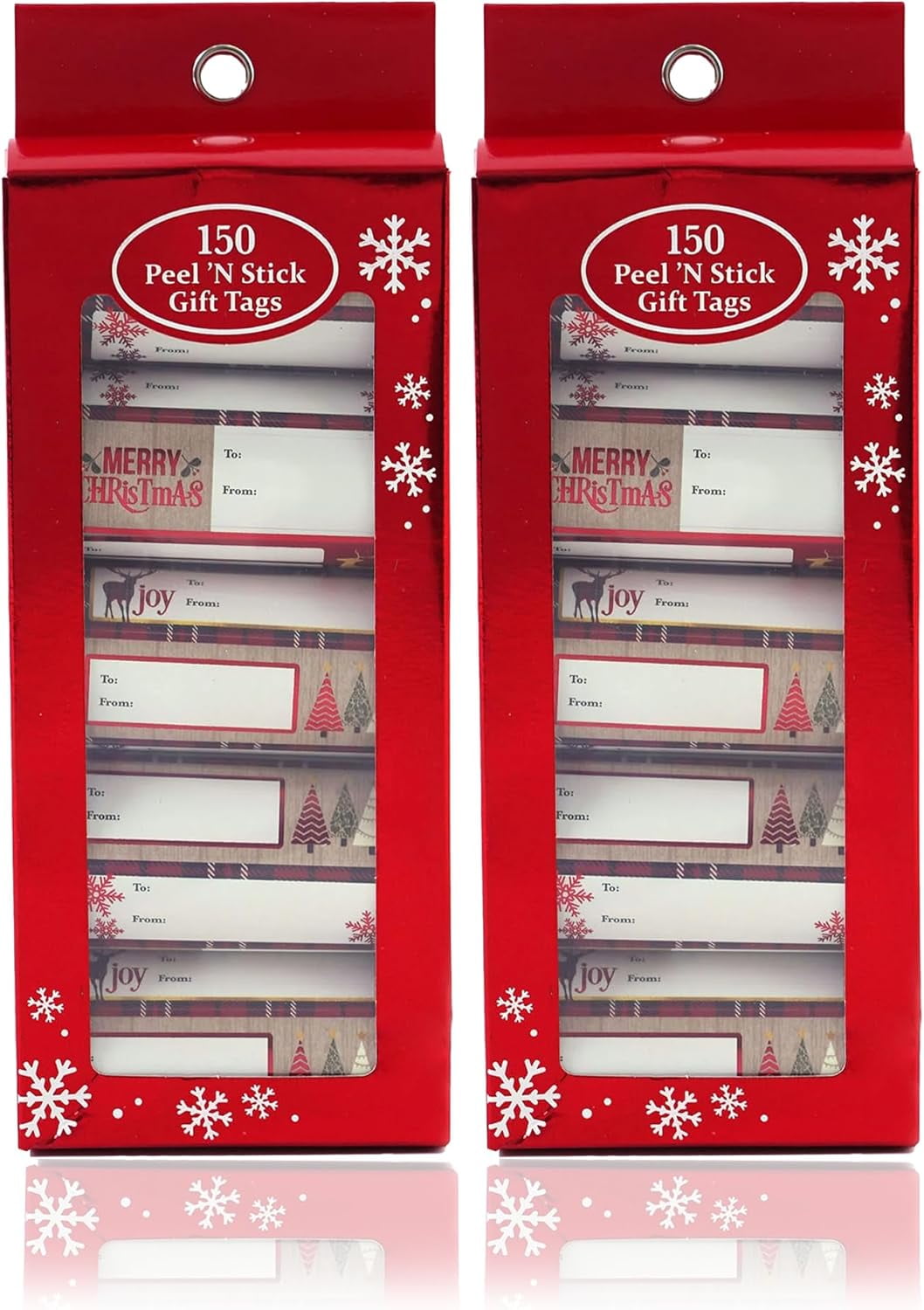 300 Pieces Christmas Peel 'N Stick Gift Tags, 1.75" x 2.75", Festive ...