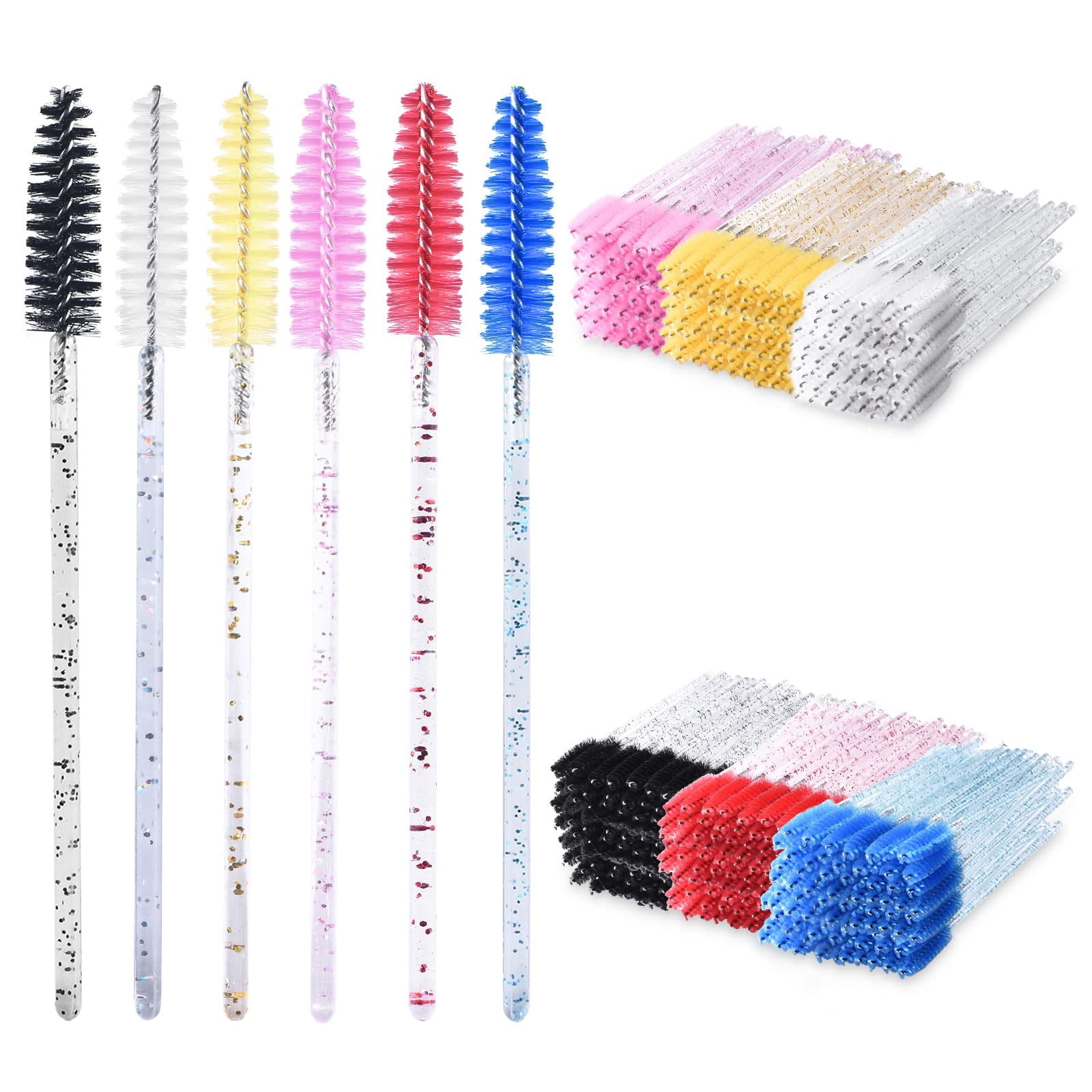 300 Pieces Disposable Eyelash AIF9 Brushes with Spiral Design Multi ...