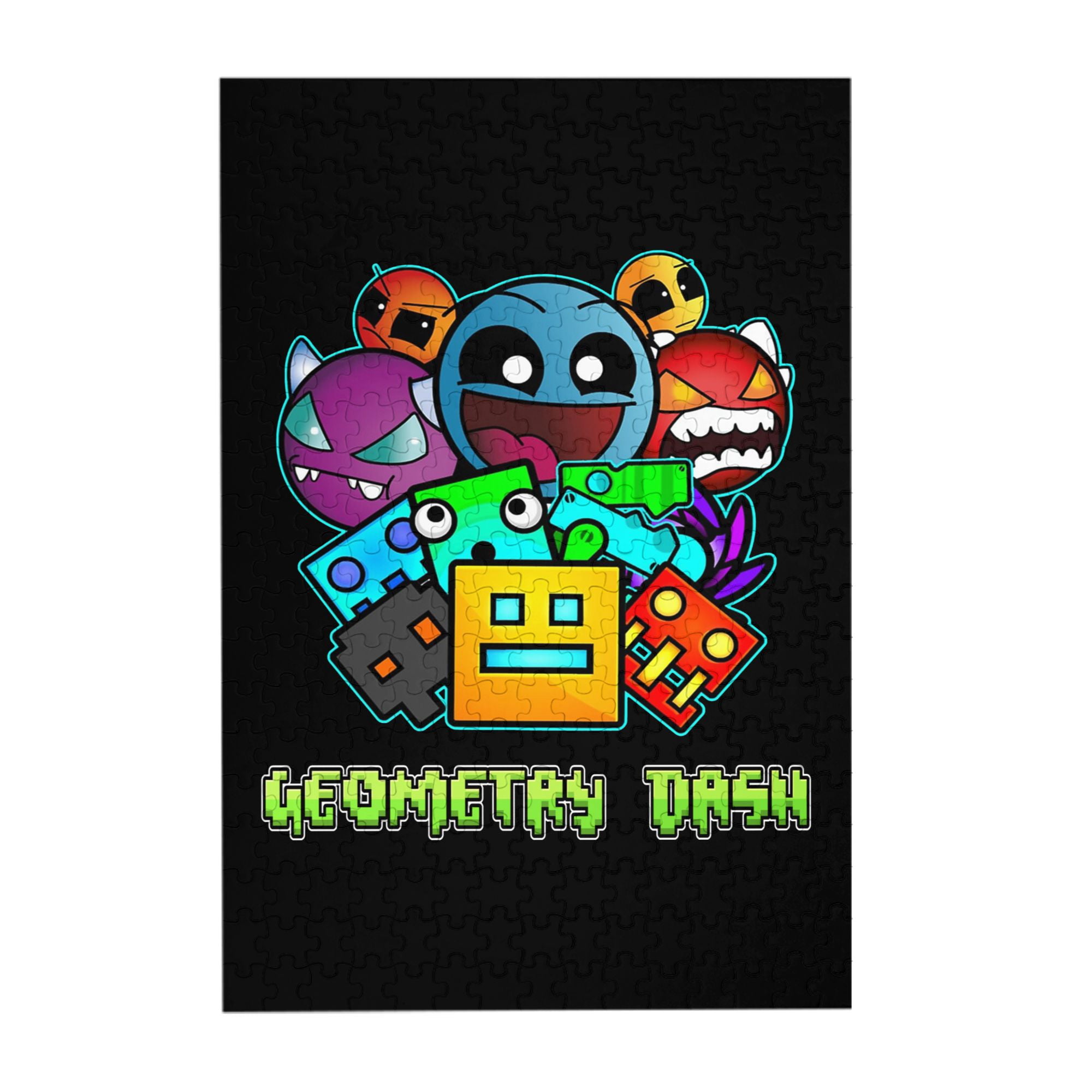 300 Pieces Geometry Dash Wooden Jigsaw Puzzles Educational Intellectual ...