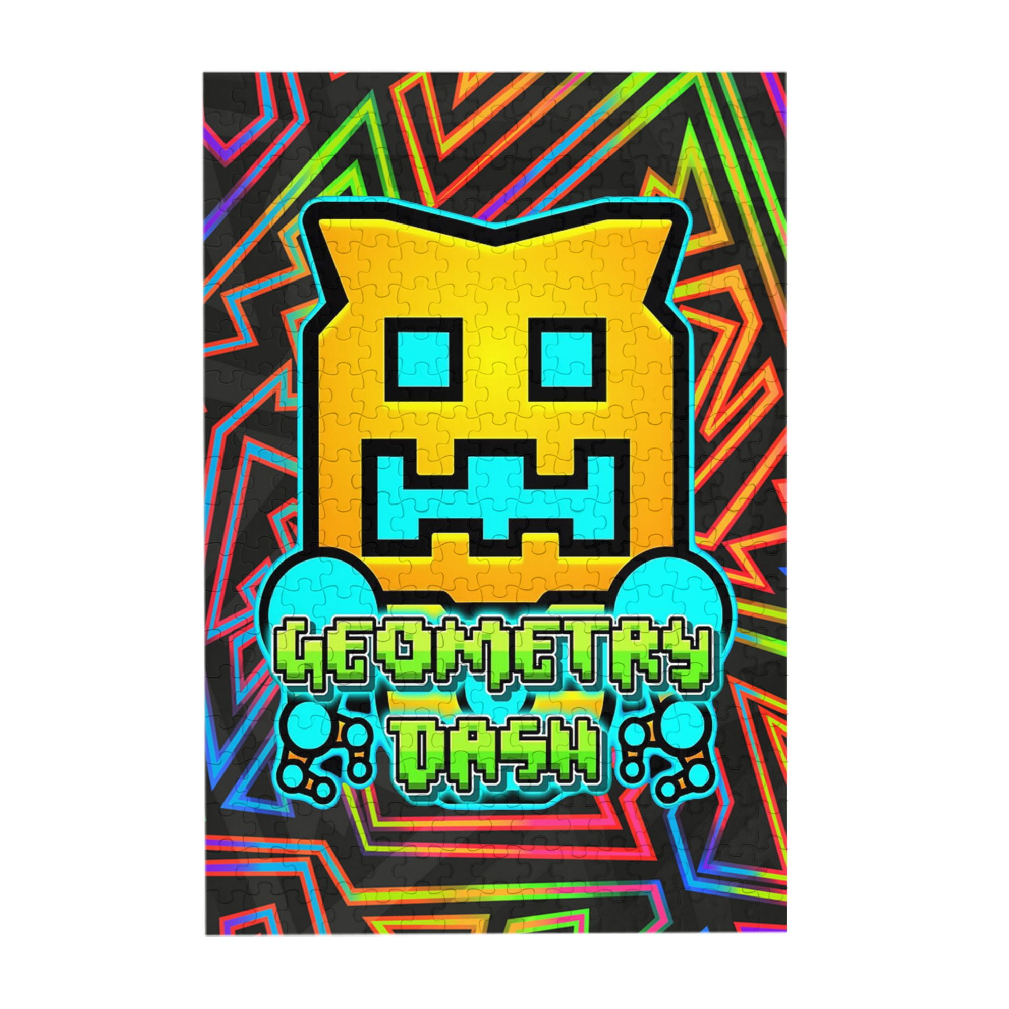 300 Pieces Geometry Dash Wooden Jigsaw Puzzles Educational Intellectual ...