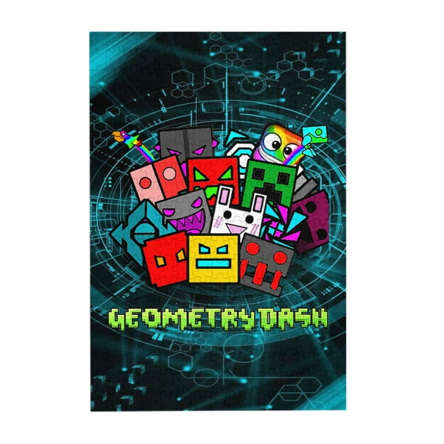 300 Pieces Geometry Dash Wooden Jigsaw Puzzles Educational Intellectual ...