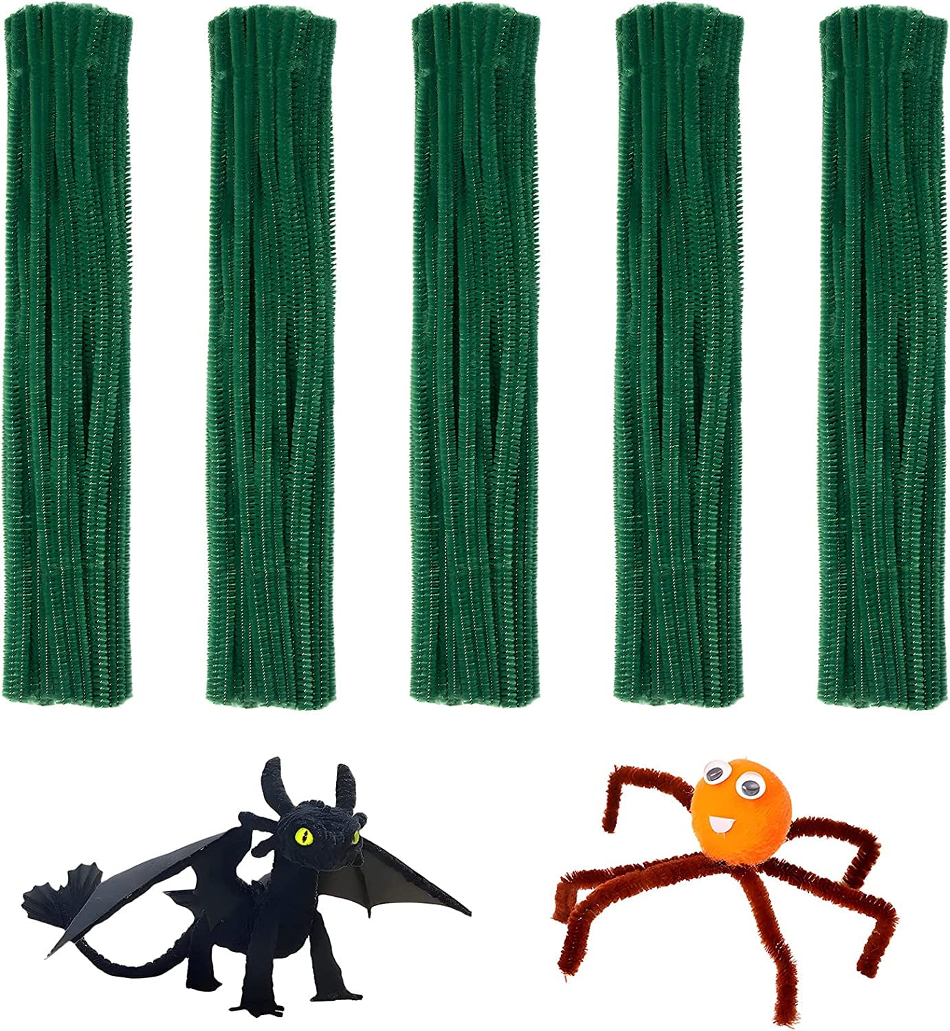 300 Pieces Green Pipe Cleaners Chenille Stem, Pipe Cleaners Craft for ...