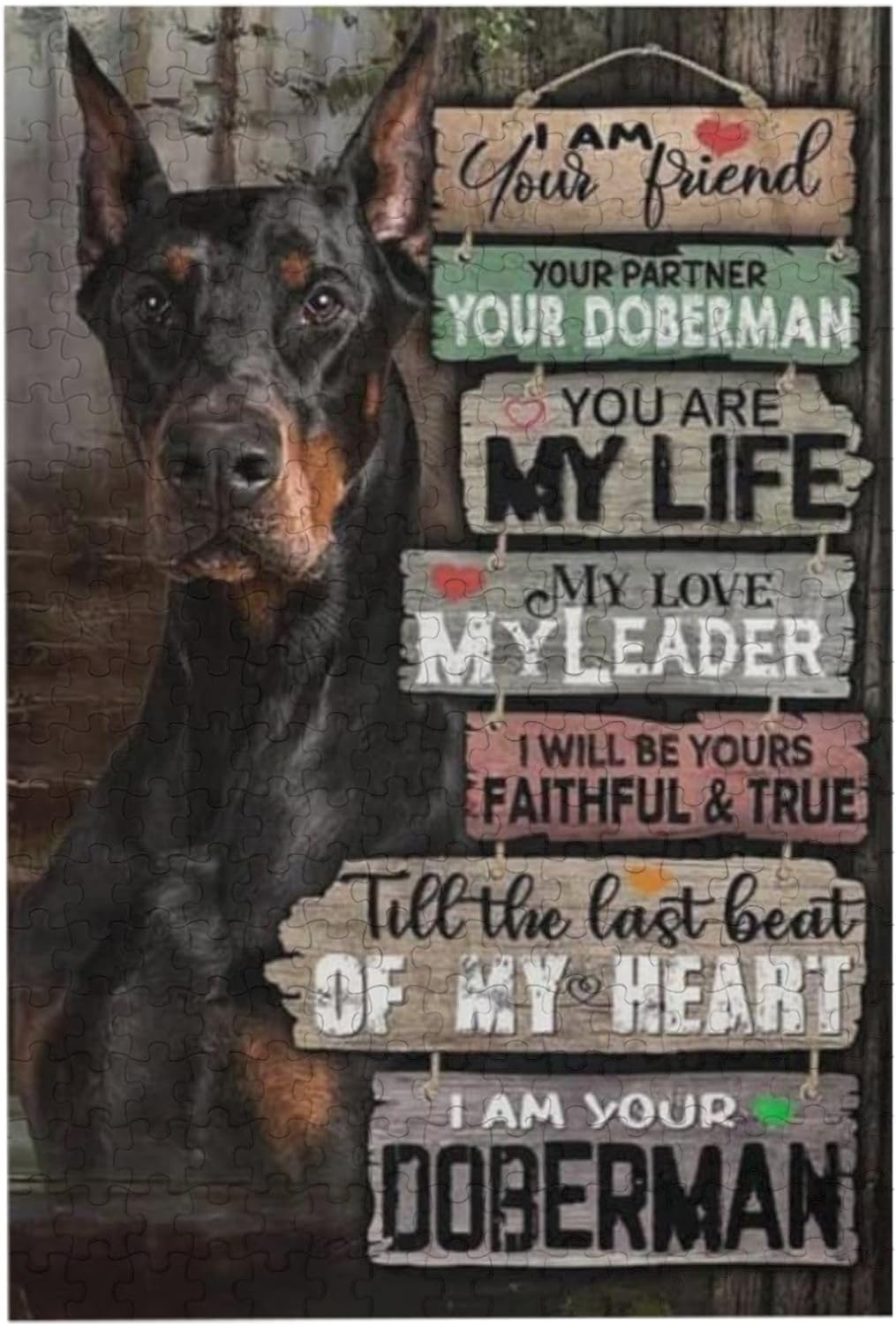 300 Pieces Jigsaw Puzzle for Adults Dog I Am Your Doberman Wooden ...