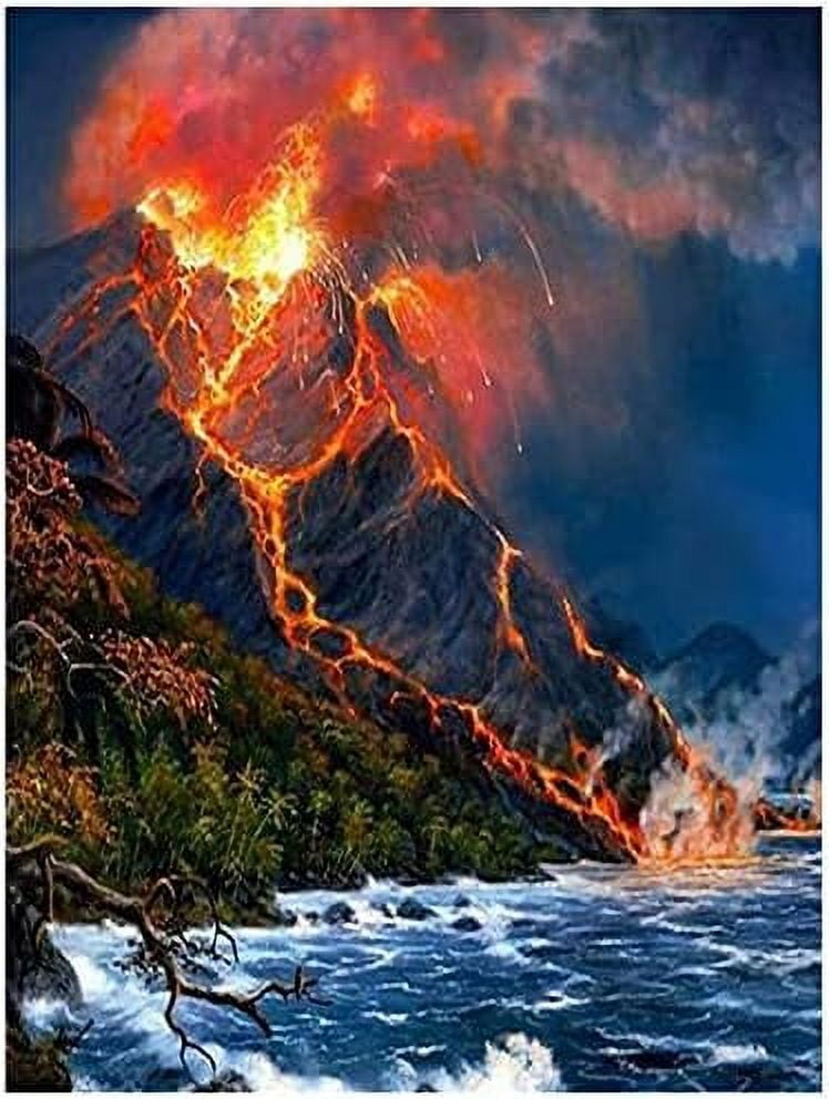 300 Pieces Jigsaw Puzzles for Adults - Volcano Eruption Puzzle - Wooden ...
