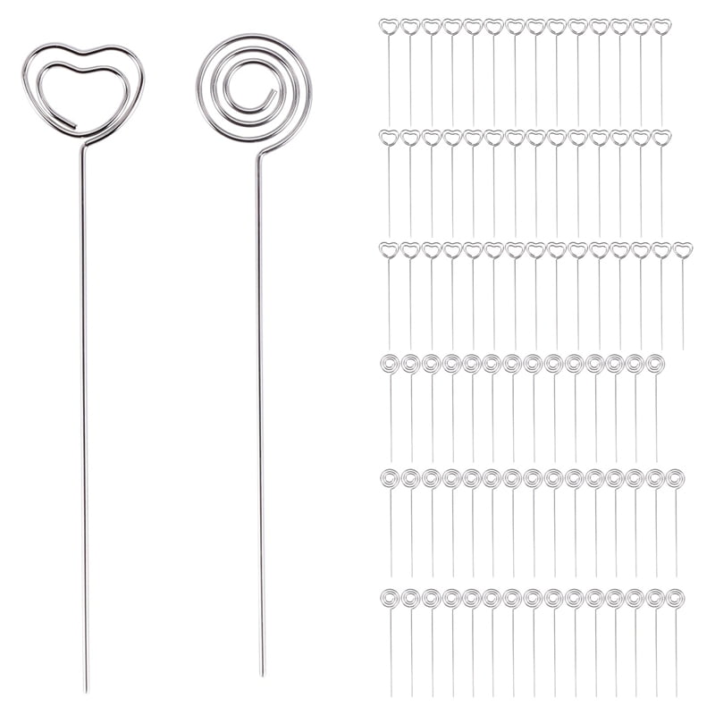 300 Pieces Metal Wires Memo Clip Note Card Holders Table Number Clip ...