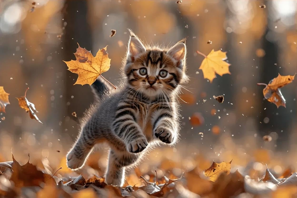 300 Pieces Puzzle for Adult Cat Sitting On A Fence Wooden Jigsaw ...