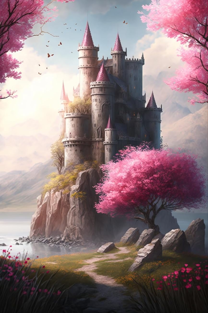 300 Pieces Puzzle for Adult - Pink Flower Castle Wonderland Wooden ...